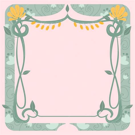 손으로 그린 아르누보 프레임 디자인 무료 벡터