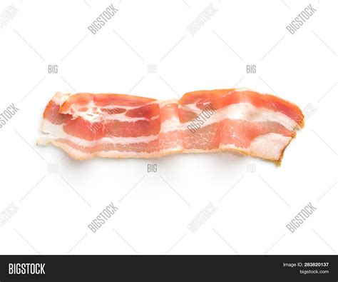 Slice Bacon On White Image And Photo Free Trial Bigstock