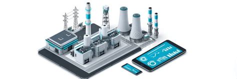 Smart Factory Industrial Automation And Monitoring Isometric Illustration Of A Modern Industrial