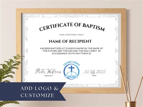 Modelo De Certificado De Bautismo De La Iglesia
