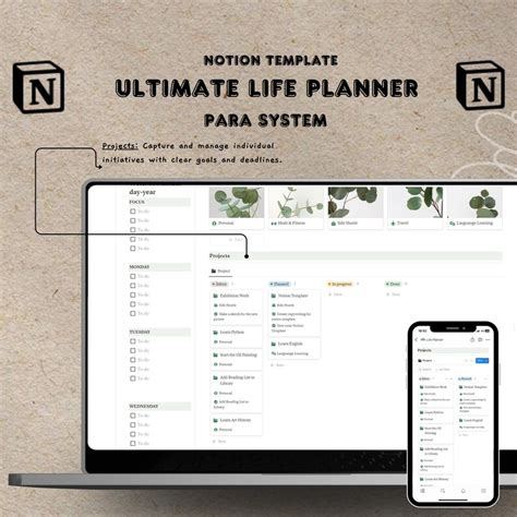 Simple Ultimate Life Planner Notion Template All In One Notion Template Dashboard Notion Life
