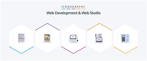 Web Development And Web Studio Flat Icon Pack Including Mobile Computer Layout Screen