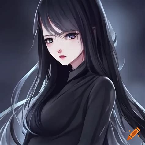 Beautiful Anime Girl Pale Skin Long Black Hair With A Red 47 Off