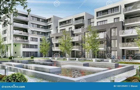 Modern Apartment Buildings In A Green Residential Area In The City