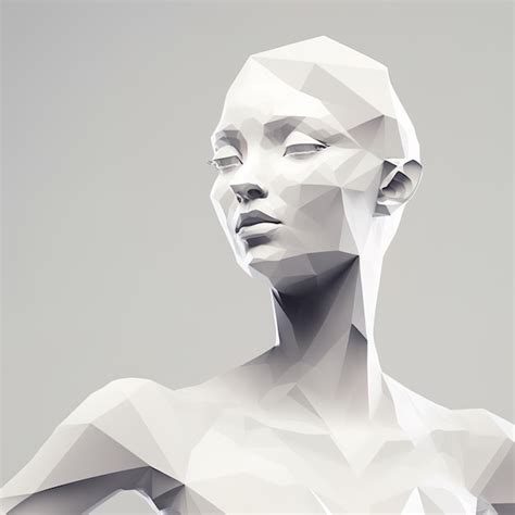 Premium Photo Low Poly Woman Statue
