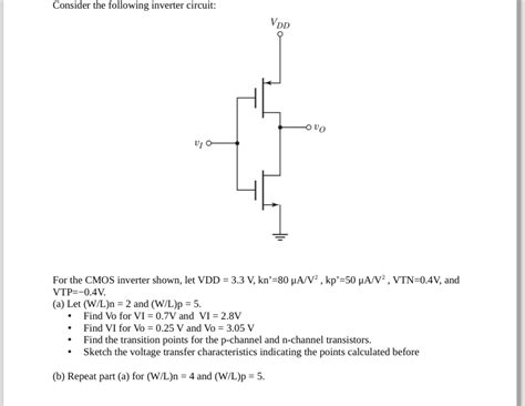 Solved Consider The Following Inverter Circuit For The C