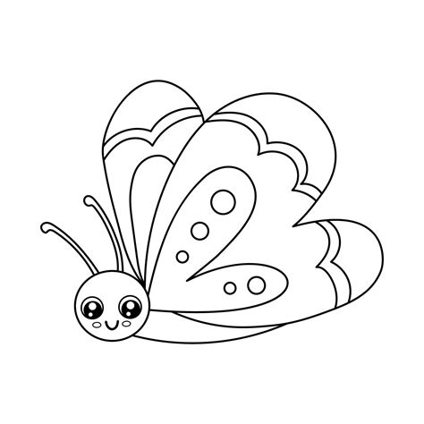Cartoon Butterfly Black And White