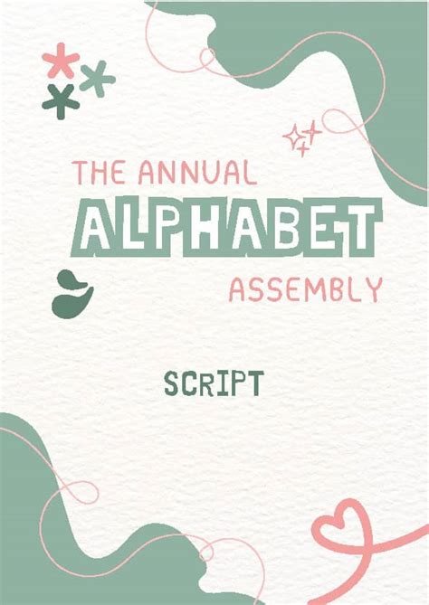 The Annual Alphabet Assembly Classroom Play Script And Activities