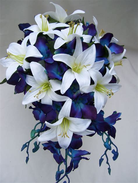 Tiger Lily Bridal Bouquet Bing White Lily Flower Purple Wedding