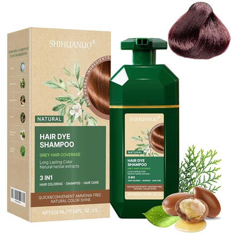 Shihuanuo Hair Dye Shampoo 3 In 1 For Gray Hair Coverage