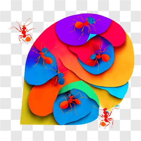 Download Vibrant Ants Creating An Unusual Pattern Png Online Creative