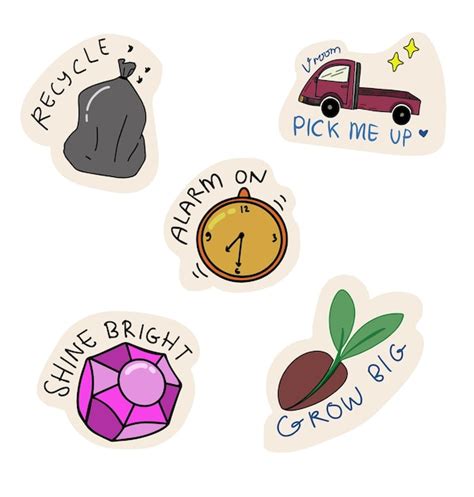 Conjunto De Adesivos Kawaii Fofo Vetor Premium