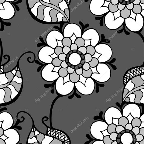 Monochrome Floral Pattern Stock Vector Image By ©frescomovie 87739984