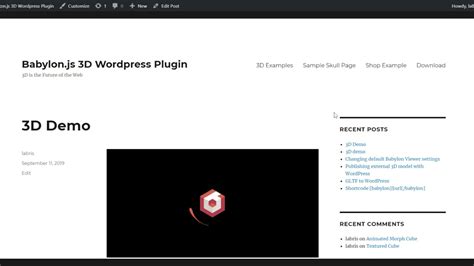 Easy Demonstration Of D Models Babylon Js Wordpress Plugin Youtube