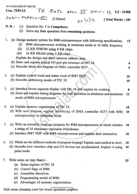 Microprocessors And Microcontrollers 2 2013 2014 Be Electronics And Telecommunication