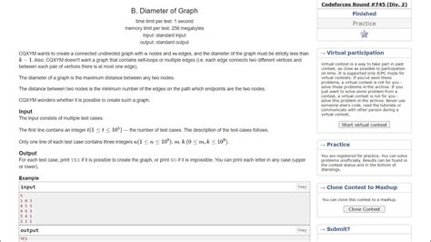Diameter Of Graph Codeforce Round 745 Div 2 C Live Code Youtube