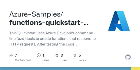 Github Azure Samplesfunctions Quickstart Javascript Azd This