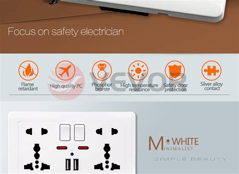 Power Socket Plug Outlet With Switch Power Socket Wall Mount With Usb Port Wall Socket Outlet