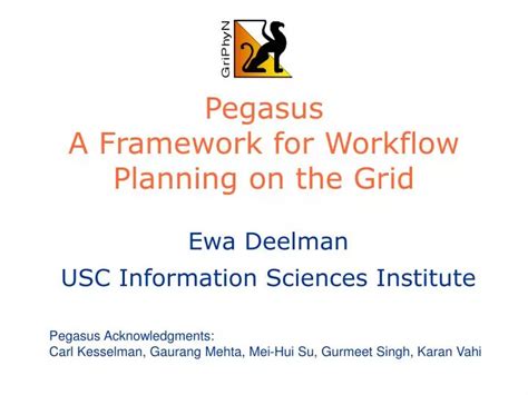 Ppt Pegasus A Framework For Workflow Planning On The Grid Powerpoint Presentation Id1226590