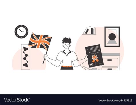 Guy Is An English Teacher The Concept Of Learning Vector Image