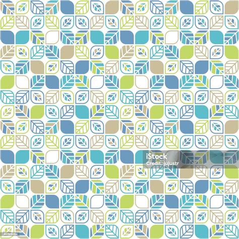 Geometric Floral Seamless Pattern On White Background Vector Stock Illustration Download Image