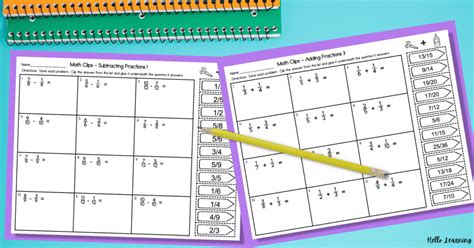 5 Ways To Practice Adding And Subtracting Fractions Hello Learning