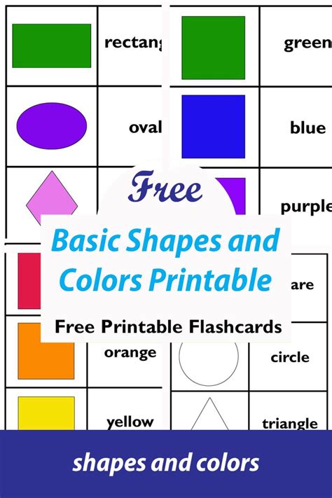 Free Printable Shapes And Colors Flash Cards Basic Shapes Printable