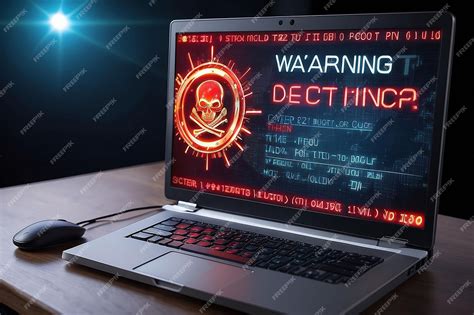Premium Photo Cyber Threat Alert Virus Warning On Computer Screen