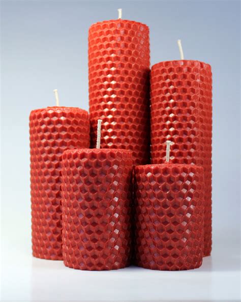 Набір з 5 свічок з бджолиного воску Червоні фото відгуки