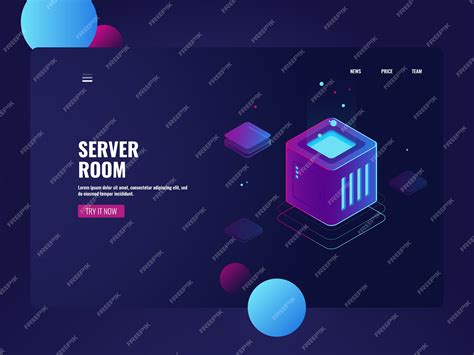 Free Vector Processing Big Data Server Room Datacenter Cloud Storage Service Database