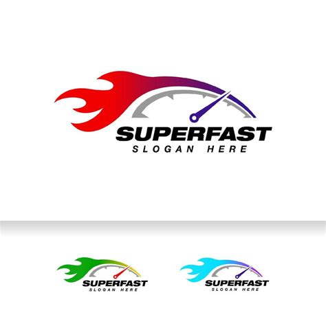 Speed Indicator Vector Logo Design With Flame Effect Speedometer Symbol Design Template 3591214