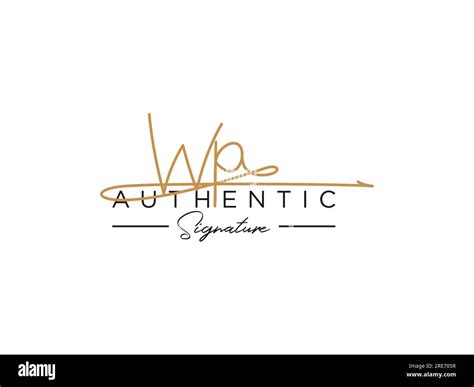 Wp Signature Logo Template Vector Stock Vector Image And Art Alamy