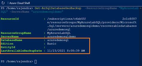 Exploring Azure SQL Database Geo Restore
