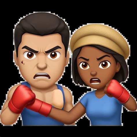 Hispanic Man And Black Woman Fighting Emoji Ai Emoji Generator