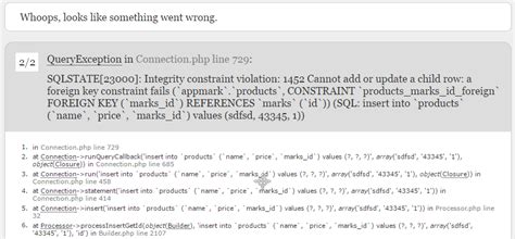 Php Error Al Crear Un Nuevo Registro Relacionado Stack Overflow En