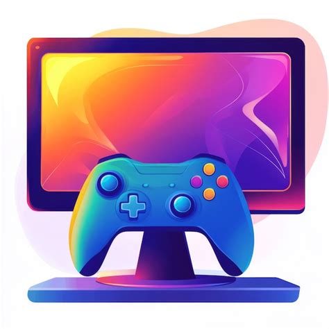 Gaming Console Icon With Controller Next To Monitor Premium Ai
