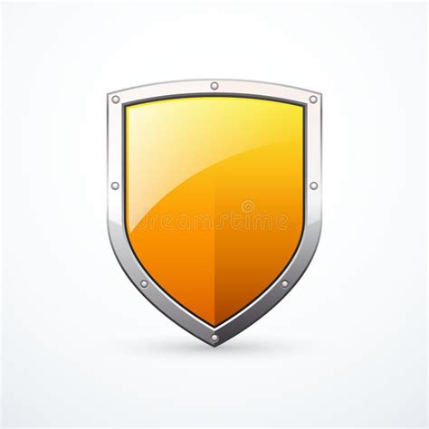 Vector Orange Shield Icon Stock Vector Illustration Of Protect 102330426