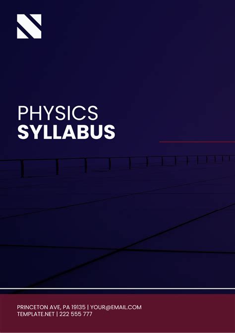 Physics Syllabus Template Edit Online And Download Example