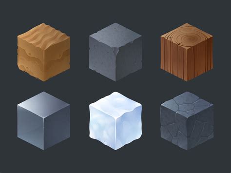 Isometric Texture Cubes For Game Vector Art At Vecteezy