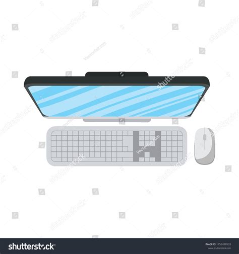 Desktop Computer Mouse Keyboard Vector Illustration Stock Vector Royalty Free 1752438533