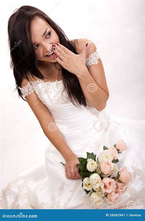 Young Attractive Brunette Russian Bride Stock Image Image Of Girl