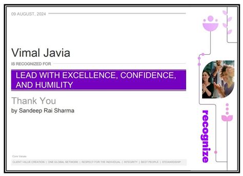 vimal javia on linkedin leadership teamwork award