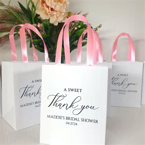 Personalized Bridal Shower Favor Bags Thank You T With Satin Ribbon