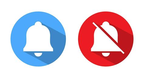 Notification Bell Icon Vector In Flat Style Mute Reminder Button