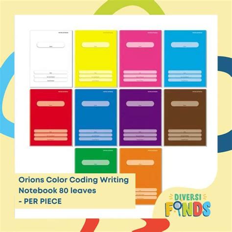 Orions Color Coding Writing Notebook W Plastic Jacket 80lvs Set Of 1 3 6 10 Blue Red
