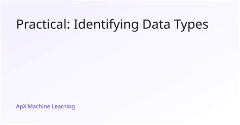 Practical Identifying Data Types