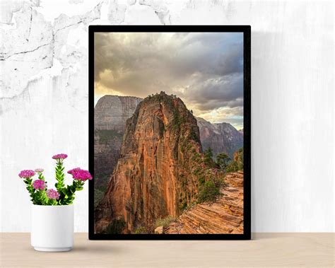 Angels Landing Zion National Park Print Utah Sunrise Wall Art