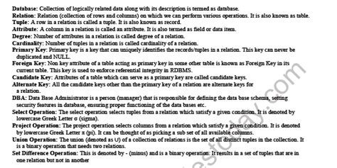 Cbse Class 12 Computer Science Sql Commands Aggregation Functions Notes