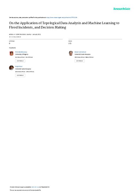 On The Application Of Topological Data Analysis And Machine Learning To