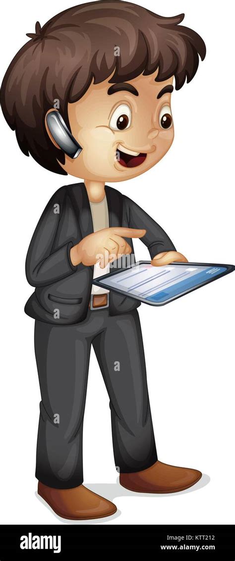 Illustration Of A Man Using Communication Tools Stock Vector Image Art Alamy